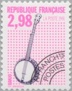 Stamp: Banjo (France(Musical instruments (1992)) Yt:FR PR217,Mi:FR ...
