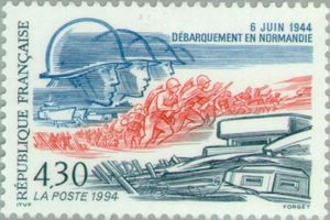 Stamp: 50th anniversary of the Normandy landings (France(History of ...