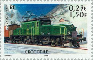 Stamp: Crocodile (France(Trains) Yt:FR 3407,Mi:FR 3547,Sn:FR 2833c,Sg ...