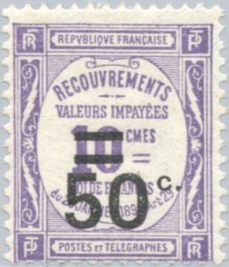 Stamp: Recoveries - Tax to be collected surcharge (France(Postage Due ...