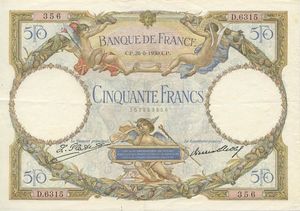 Banknote: 50 Francs (France) (1930-1934 Issue) Wor:P-80a.1
