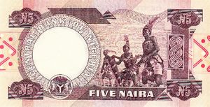 Banknote: 5 Naira (Nigeria(1984-2022 Issue) Wor:P-24h