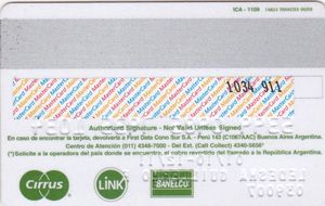 Bank Card: BANCO COMAFI "SI A USTED" (Banco Comafi, ArgentinaCol:AR-MC-0012