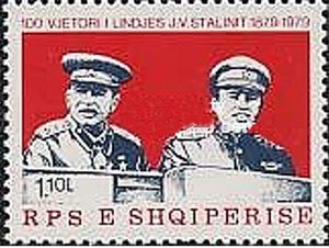Stamp: Joseph Stalin and Enver Hoxha (Albania) (Centenary of Joseph ...