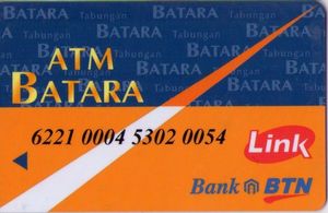 Bank Card: ATM Batara (Bank BTN, Indonesia) Col:ID-GM-0013