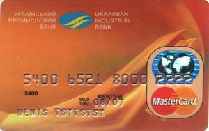 Bank Card: MasterCard Standard (Ukrprombank, UkraineCol:UA-MC-0279