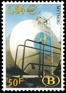Stamp: Railway Vignette. Freight Train (Belgium) (Railway Vignette ...