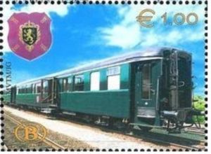 Stamp: Railway Vignette. Train of King Leopold II (Belgium(Railway ...