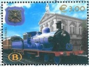 Sello: Railway Vignette. Train of King Albert I (Bélgica(Railway ...