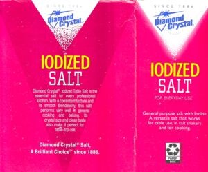 Food Label: Diamond Crystal Iodized (Cargill, Inc., United States of ...
