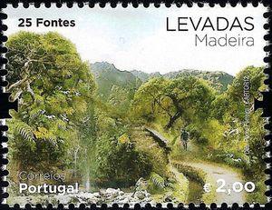Selo: 25 Fondes (Ilha da Madeira(Levadas) Mi:PT-MD 321,Sn:PT-MD 305,Yt ...
