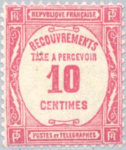 Stamp: Recoveries - Tax to be collected (France(Postage Due - 3rd ...