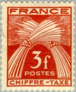 Stamp: Sheaves of wheat (France(Postage Due - 4th series) Yt:FR T73,Mi ...