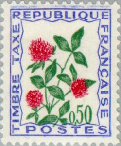 Stamp: Wildflowers: Clover (France(Postage Due - 5th series) Yt:FR T101 ...