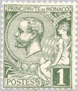 Stamp: Prince Albert I (1848-1922); allegorical figure (Monaco(Prince ...