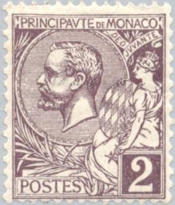 Stamp: Prince Albert I (1848-1922); allegorical figure (Monaco(Prince ...