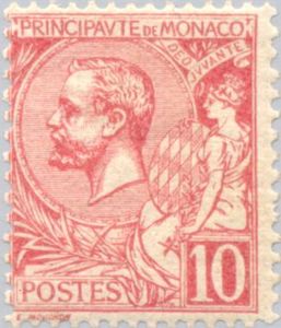 Stamp: Prince Albert I (1848-1922); allegorical figure (Monaco(Prince ...