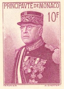 Stamp: Half-length portrait of Prince Louis II in dress uniform (Monaco ...