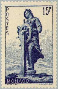 Stamp: Prince Albert I as a ship's helmsman (MonacoMi:MC 427,Sn:MC 260 ...
