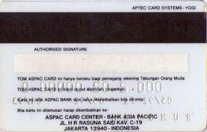 Bank Card: Tom Aspac (Aspac Bank, IndonesiaCol:ID-GM-0015