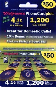 Phonecard: Walgreens Phonecard Plus (IDT - International Discount ...