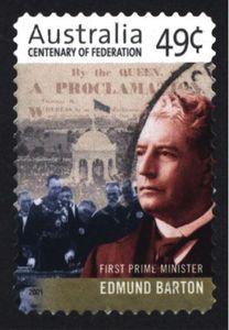 Stamp: Edmund Barton (first Federal Prime Minister) (Australia ...