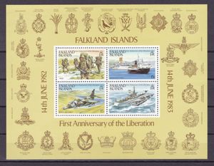 Stamp: 1st Anniversary of Liberation (Falkland Islands(1st Anniversary ...