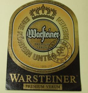 Drink Label: Warsteiner 1000 (Cervecería Argentina S.A. Isenbeck ...