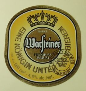 Drink Label: Warsteiner 500 (Cervecería Argentina S.A. Isenbeck ...
