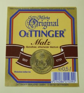 Drink Label: Oettinger Malz (Oettinger Brauerei GmbH, Germany, Federal ...
