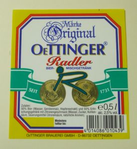 Drink Label: Oettinger Radler (Oettinger Brauerei GmbH, Germany ...