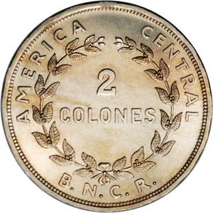 Moneda: 2 Colones (Costa Rica(1897~1949 - Colón Monetary Unit) Col:CR ...