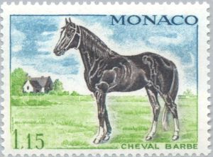 Stamp: Pinto (Equus ferus caballus) (Monaco) (Thoroughbred horses) Mi ...