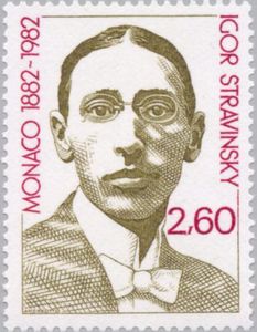 Stamp: Igor Stravinsky (1882-1971), russian composer (Monaco(Important ...