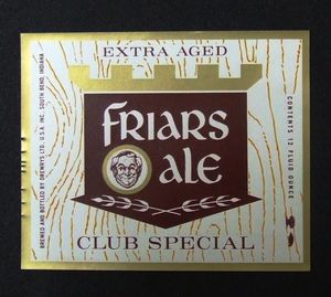 Drink Label: Friars Ale (Drewrys Ltd, United States of AmericaCol:US ...