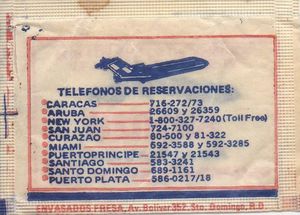 Sugar Packet: Airlines - Dominicana de Aviacion (Dominican Republic ...
