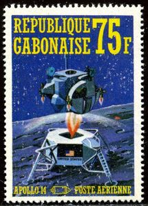 Stamp: Lunar liftoff (Gabon(Apollo 14) Mi:GA 407,Sn:GA C108D 📮