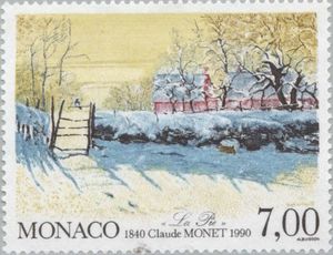 Stamp: Claude Monet, 150th birth anniversary (MonacoMi:MC 1988,Sn:MC ...
