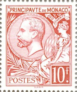 Stamp: Prince Albert I (1848-1922), allegorical figure (Monaco) (100 ...