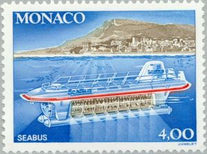 Stamp: Commissioning of the Frst Tourist Submarine 'Seabus (MonacoMi:MC ...
