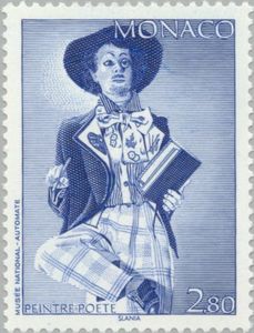 Stamp: Poet and painter (Monaco(Vending machines of the 19th century ...