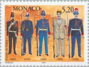Sello: Guard Uniforms (1865-1935) (Mónaco(Palace Guard of the Prince ...