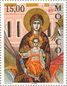 Stamp: Mary with child (Monaco(Christmas 1998) Mi:MC 2430,Sn:MC 2102a ...