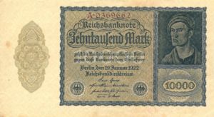 Banknote: 10,000 Mark (Germany(1922 1st Issue - Reichsbanknote ...