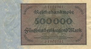 Banknote: 500,000 Mark (Germany) (1923 3rd Issue - Reichsbanknote ...