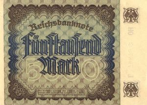 Banknote: 5,000 Mark (Germany(1922 4th Issue - Reichsbanknote, Republic ...