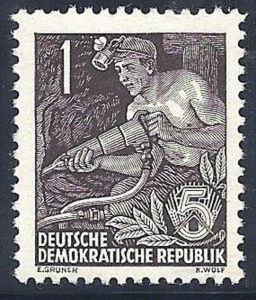 Stamp: Coal hewer (Germany, Democratic Republic (DDR)) (Five-year Plan ...