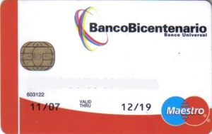 Bank Card: Banco Bicentenario (Banco Bicentenario, VenezuelaCol:VE-MS-0368