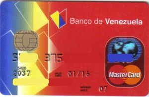 Bank Card: Banco de Venezuela (Banco De Venezuela, VenezuelaCol:VE-MC-0199