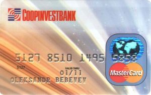 Bank Card: MasterCard Standard (Coopinvestbank, UkraineCol:UA-MC-0291